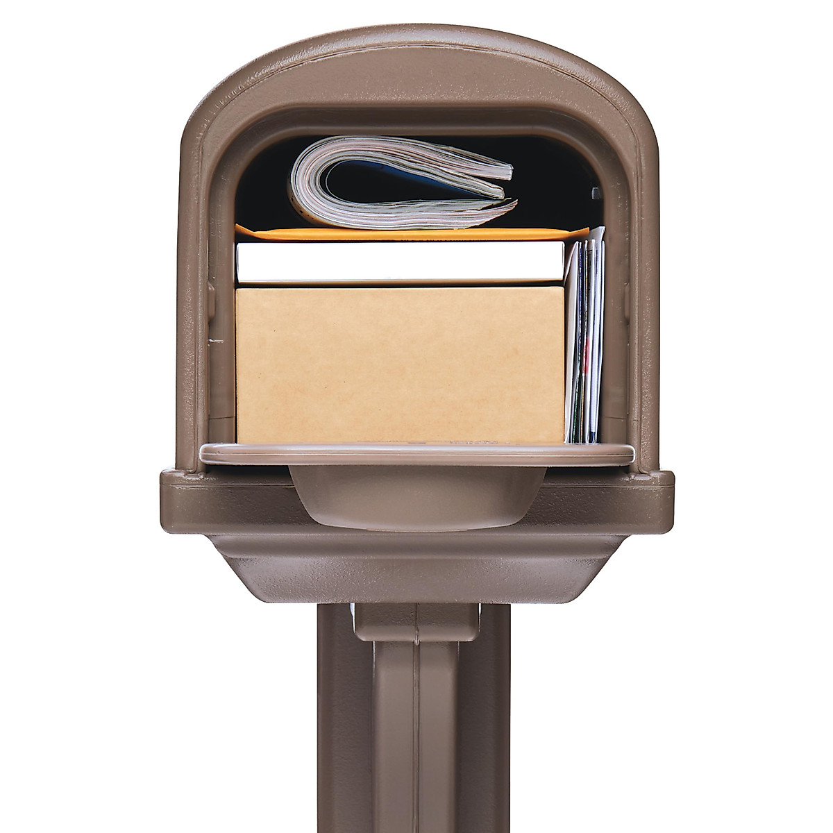 Architectural Mailboxes Classic Plastic Mailbox and Post Kit, GCL100MAM, Mocha