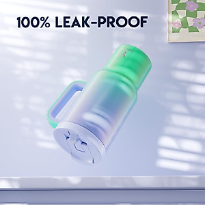 Meoky 32 oz Tumbler with Handle and Flip Straw, 100% Leakproof Tumbler with Lid and Straw, Stainless Steel Insulated Cup, Cupholder Friendly, Keeps Cold for 24 Hours (Fairyland)