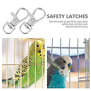 Ipetboom Puppy Cage Birds Cage Metal Hook Clip 40Pcs Trigger Snap Hooks Anti- Escape Pet Bird Cage Door Buckle Lock Claw Trigger Open Birds Cage Accessories Multitool Key