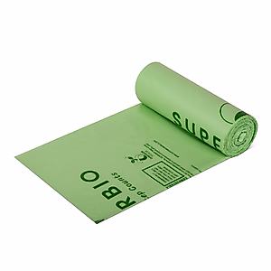 SUPERBIO 33 Gallon Compostable Yard Waste Bags, Lawn & Leaf Bags, 40 Count, ASTM D6400, BPI and OK compost INDUSTRIAL