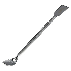 SHUATI Micro Sampling Scoop Stainless Steel Universal Silver Double Ended Mixing Spoon Wide Application Lab Spatula Laboratory Supplies