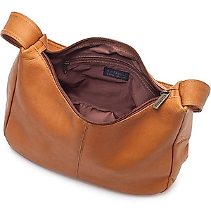 Le Donne Leather Urban Hobo Premium Colombian Leather Shoulder Bag Purse Hand Bag For Women (Cafe)