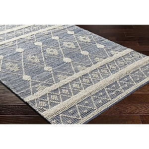 Mark&Day Area Rugs, 8x10 Rolla Global Slate Blue/Cream Area Rug, Grey Blue Beige Carpet for Living Room, Bedroom or Kitchen (8' x 10')