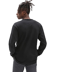 Vans Men's Long Sleeve Tee, (OTW) Black/White, Size X-Large