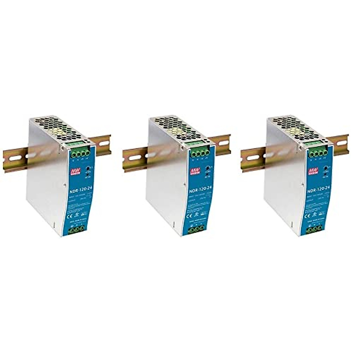 MEAN WELL NDR-120-24 Single Output Industrial DIN Rail Power Supply, 24 Volts 5 Amps 120 Watts (3)