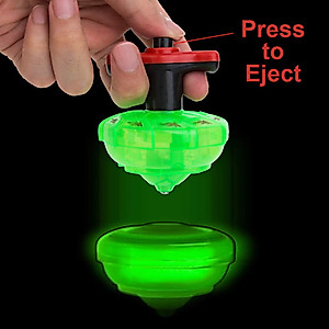 12-Pack Light Up Spinner Tops - UFO Spinning Tops with Gyroscope, LED Flashing Toy Bulk Novelty Party Favors & Fun Stocking Stuffers, Goodie Bag Fillers for Kids