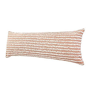LR Home Wispy Ways Lumbar Throw Pillow, 14" x 36", Dusty Pink/Cream