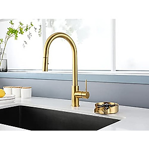 NeoBano Metal Glass Rinser for Kitchen Sinks, Brushed Gold Glass Rinser for Bar Sinks, Cup Baby Bottles Washer Cleaner Sink Accessories