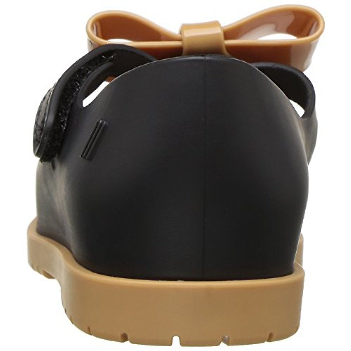 Mini Melissa Kids' Mini Classic Baby Ii Mary Jane Flat,Black/Beige,8 Regular US Toddler