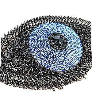 Boutique De FGG The Evil Eye Crystal Clutch Bags Women Evening Minaudiere Purses and Handbags (Small, 130-13 Black)