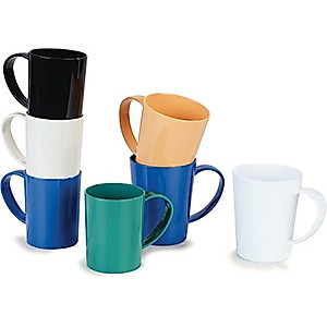 Carlisle FoodService Products Mug Plastic Coffee Mug with Large Handle for Buffets, Home, and Restaurant, Tritan, 12 Ounces, White