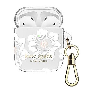 Kate Spade New York Hollyhock Case for AirPods 2 & 1 - Protective Wireless Charging Cover with Keychain (Front LED Visible)