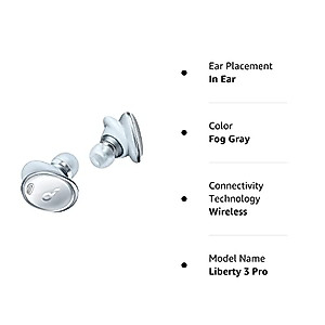Soundcore by Anker Liberty 3 Pro Noise Cancelling Earbuds, True Wireless Earbuds with ACAA 2.0, HearID ANC, Fusion Comfort, Hi-Res Audio Wireless, 6 Mics for Calls, 32H Playtime (Renewed)