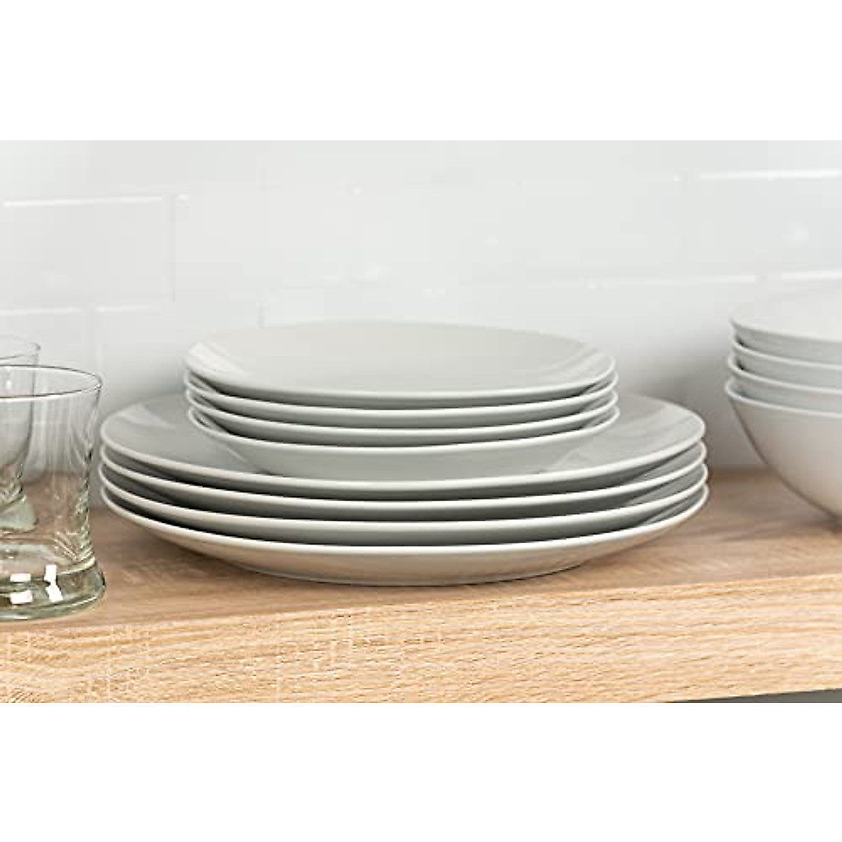 10 Strawberry Street Simply Coupe Dinnerware Set, White, Service for 4 ( 12 Piece)