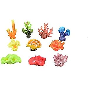 EVERGROW Artificial Coral Plant for Fish Tank Decorative Aquarium Reef Ornament 5" H (PLANT-P13)