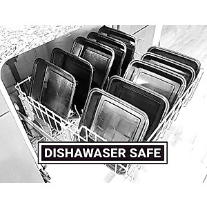 Generic BUHAYA Meal Prep Food Container with Lid, 58oz, 10 Sets/Pack - One Compartment Disposable Bento Boxes with lids- Stackable - Freezer Safe Plastic Bento Boxes To Go - BPA Free, Large, Black