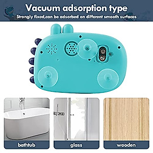 Lehoo Castle Bath Toys,Toddler Bath Bubble Machine, Bathtub Toy Dinosaur, Bathtime Shower Bath Wall Toy, Bubble Maker with 12 Songs, Gift for Baby