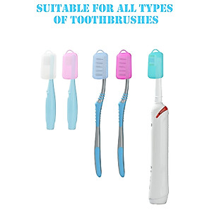 Lapfoon 5 Packs Toothbrush Covers, Silicone Toothbrush Covers Caps for for Electric Toothbrush Replacement Head & Manual Toothbrush, Toothbrush Travel Essentials