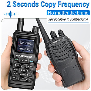 Ham Radio Upgrade of baofeng UV-5R Two Way Radio Long Range UV-17R Walkie Talkies for Adults Dual Band USB Charger 999 Channels VOX with771 Antenna,Earpiece,Flashlight Li-ion Battery 2 Pack
