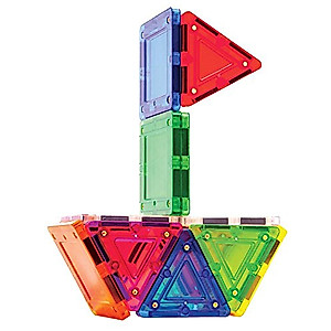 MAGFORMERS Tileblox Basic Rainbow 20 Pieces, Rainbow Colors, Magentic Geometric Shapes Building STEM Toy Set Ages 3+