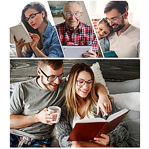 OLOMEE Reading Glasses 1.5 Oversized Large Square Men Readers 4 Pack,Lightweight Cheaters Glasses W/Comfortable Spring Hinges