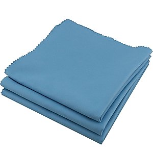 DGBRSM 3pcs Guitar Cleaning Cloth, Violin Cleaning Cloth, Microfiber (11.8" x 11.8" Cloth), Musical Instrument Cleaning Polishing Cloth for Musical Instrument Guitar Violin Piano Clarinet, Blue