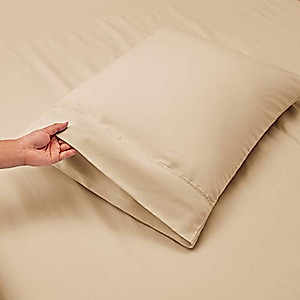 Hearth & Harbor Extra Deep Pocket 4-Piece Bed Sheets Set - Super Deep Fitted Sheet 18-24 inces Depth, Fits High Profile Mattresses with Toppers, Queen, Beige Cream