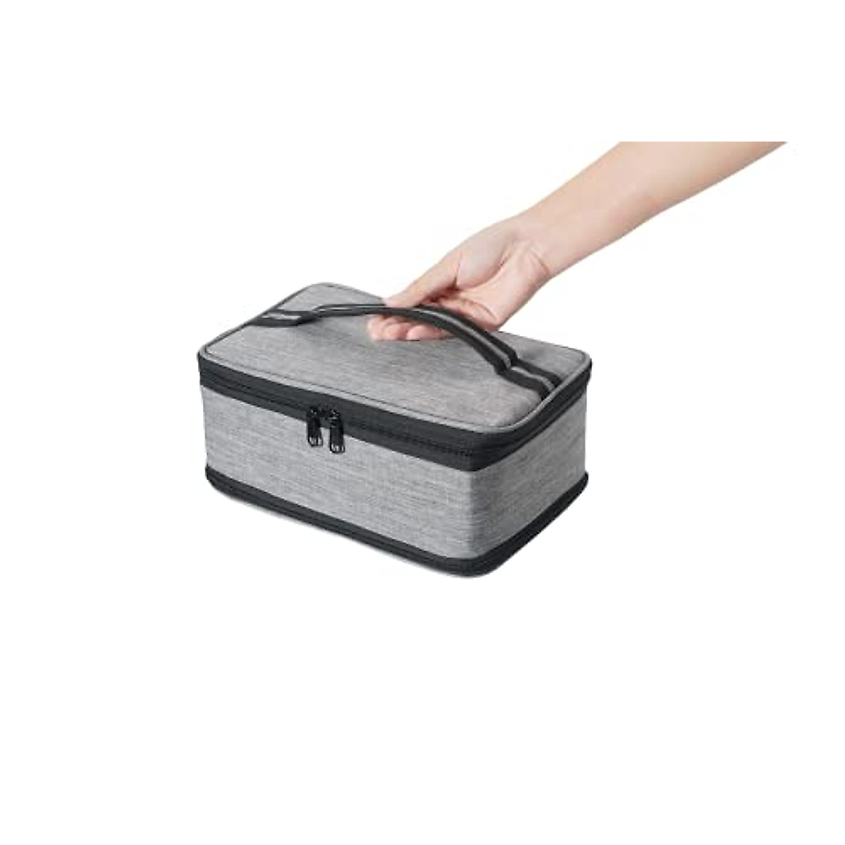 Lunch Bag For Men & Women,Expandable Bag For Lunch Box,Canvas Small Lunch Bag With Handheld Insulated Lunch Bag,11 * 7 Inch Suitable for age 6+ Cold/Warm For 6 Hours,Grey Adult Lunch Bags