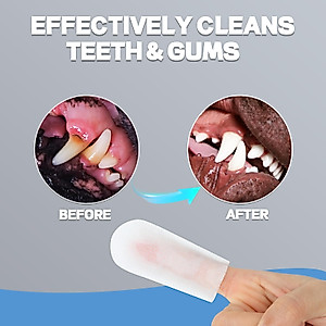 Onewly Dog Tooth Brushing Kit, 40 Count Dog Dental Teeth Cleaning Wipes for Help Wipe Away Plaque&Tartar, Freshen Breath - Pet Oral Cleansing Wipes Pads for Dogs and Cats (Milk Flavor)