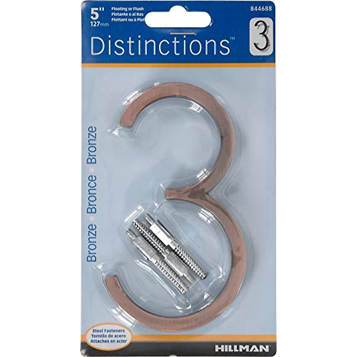 Distinctions by Hillman 844688 5-Inch Floating Mount House Bronze, Number 3