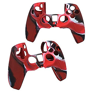 Gamepad Protective Cover Comfortable Anti Extrusion Dust Proof Sweat Proof Game Controller Skin,for Gamepad(Camouflage red)