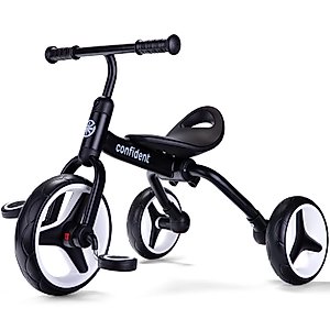 YGJT 4 in 1 Tricycle for Toddlers Age 2-5, Folding Toddler Bike Kids Trike Tricycles with Adjustable Seat and Removable Pedal, Baby Balance Bike Ride-on Toys Gift for Baby Boys Girls Birthday