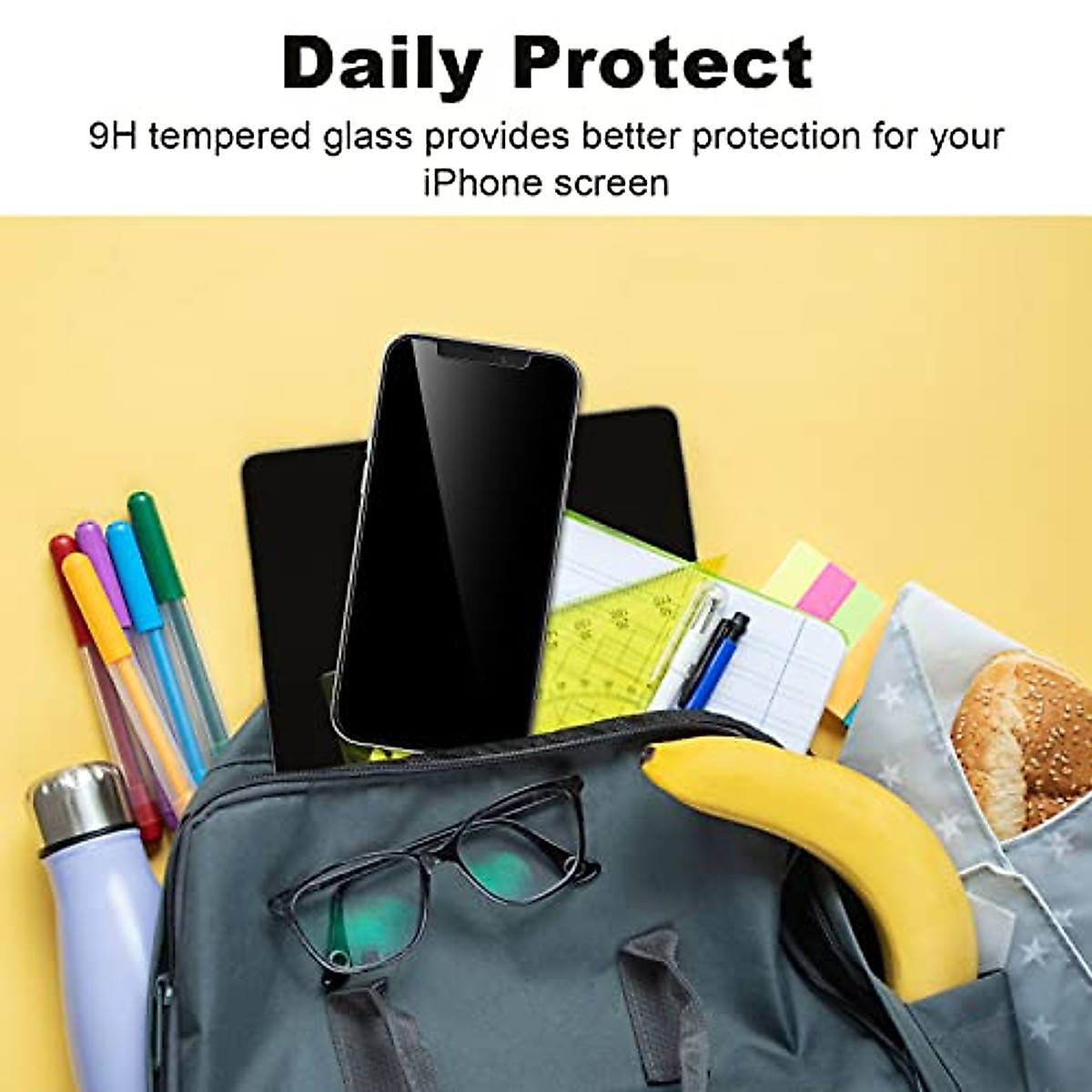 EWUONU 2 Pack iPhone 12/12 Pro Privacy Screen Protector [6.1 inch],9H Hardness Tempered Glass,Anti-Spy 30°Privacy,Sensitive Touch,Case Friendly