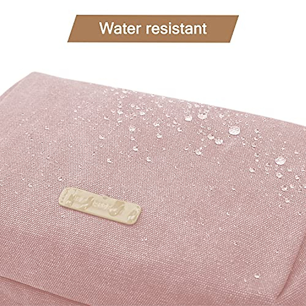 BAGSMART Toiletry Bag for Women, Cosmetic Makeup Bag Organizer, Travel Bag for Toiletries, Dopp Kit Water-resistant Shaving Bag for Accessories, Pink-Medium