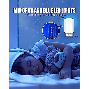 Flying Insect Trap, Fruit Fly Traps for Indoors, Home Plug in Bug Catcher Indoor Sticky, Electric Fly Light Trap Kit for Flies, Fruit Flies, Moths, Gnats, and Other Flying Insects