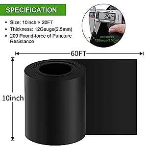 Doniks 12 Gauge 60 Feet Grass Weed Barrier Landscape Edging 10 inch Depth Flexible Border Roll Lawn Landscape Garden Edging for Backyard Driveway Path Sidewalk