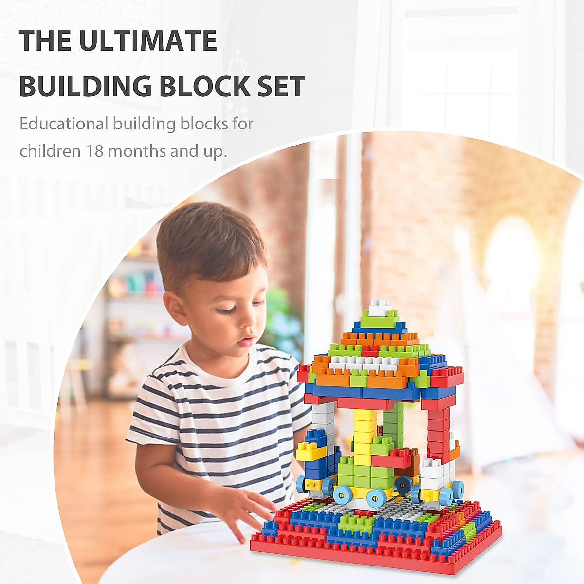 Serdios 220 Pcs Kids Building Blocks Kit, Toddler Basic Blocks Set,STEM Toy Samll Building Block Set for Kids Ages 3-6,Boys.