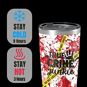 Onebttl True Crime Gifts for Women, Men, Crime Lovers, True Crime Fans, True Crime Junkie, Stainless Steel Tumbler 20oz