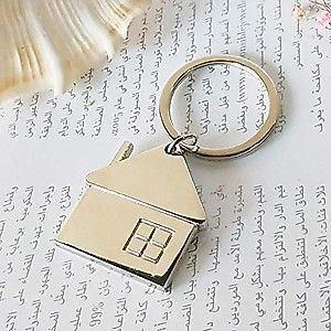 IKAAR Key Cahin Cute Cartoon House with Window keychain Mental Keyring for Men and Women Gift Silver