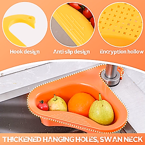 4 Pcs Swan Drain Basket, Sink Strainer Basket Kitchen Sink Strainer Multifunctional Kitchenware Triangle Sink Filter Kitchen Utensils Orange, Green, Yellow, Blue