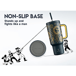 Meoky 40 oz Tumbler with Handle and Straw, Tumbler with Lid and Straw, Insulated Stainless Steel Travel Mug, 100% Leak-proof, Keeps Cold for 34 Hours or Hot for 10 Hours (Tarot)