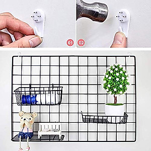 GBYAN Wall Grid 2 Pack Grid Wall Panels Wall Organizer Picture Board for Room and Office Photo Display Board with Clips, 25.6"x17.7"