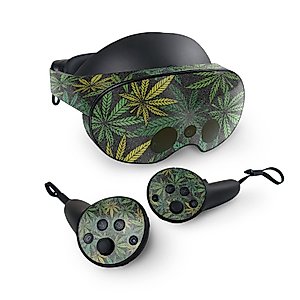 MightySkins Glossy Glitter Skin Compatible with Meta Quest Pro - Cannabis Culture | Protective, Durable High-Gloss Glitter Finish | Easy to Apply, Remove, and Change Styles | Made in The USA