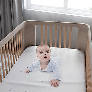 Waterproof Pack N Play Mattress Pad, Mini Crib Mattress Cover Protector 38'' X 26'' Fit Graco Pack n Play, Suitable for Baby Portable Mini Cribs and Foldable Mattresses, Breathable and Washable