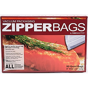VacMaster Full Mesh Zipper Vacuum Bags, 8-Inch by 12-Inch, 50-Count
