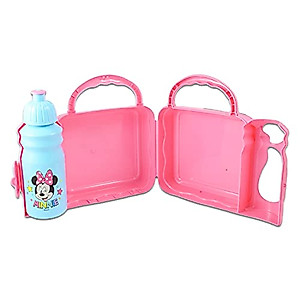 Classic Disney Disney Minnie Lunch Box For Girls Kids Bundle ~ Minnie Mouse Lunch Box And Water Bottle Set For Minnie Mouse School Supplies With Minnie Stickers (Minnie Lunch Box Pink)