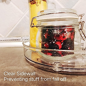 Lazy Susan Organizer Clear Lazy Susan Turntable for Cabinet Pantry Fridge Lazy Susan Spice Rack Plastic 2 Pack (9 inch & 10 inch)