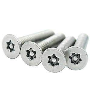 M4 Pin-in-Torx Flat Head Security Screws,Stainless Steel,Full Thread,50 Piece (M4 x 8 mm)