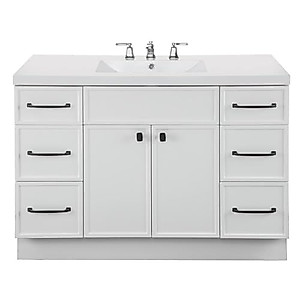 Cutler Kitchen and Bath Manhattan 48" Wood/Marble Bathroom Vanity - White