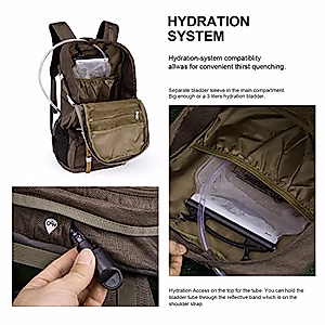 MOUNTAINTOP 40L Hiking Backpack with 3L Hydration Bladder for Women & Men Outdoor Travel Camping Day Pack with Rain Cover, 21.7 x 13 x 7.9 in,Brown